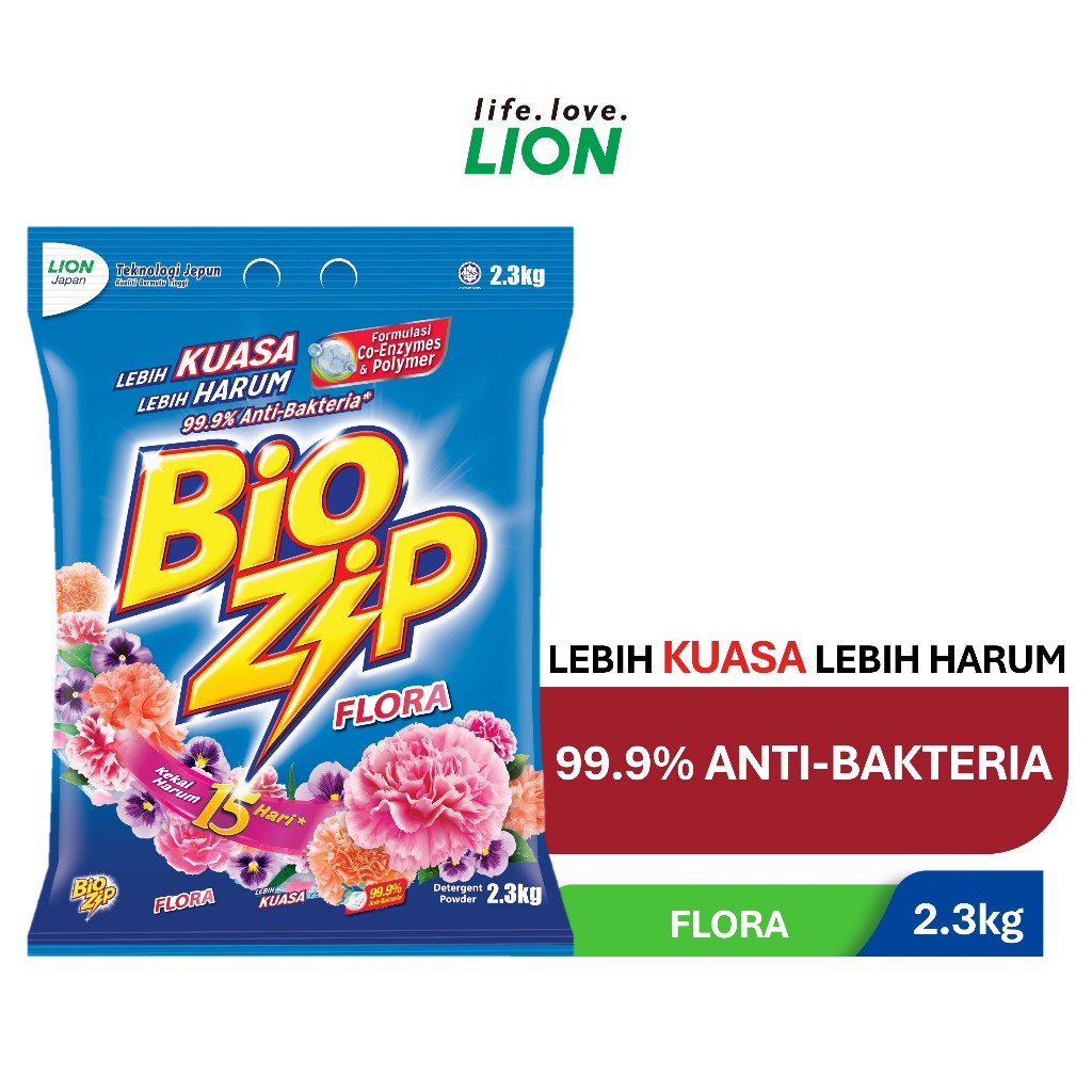 Bio Zip Flora Powder Detergent (2.3kg) | Shopee Malaysia