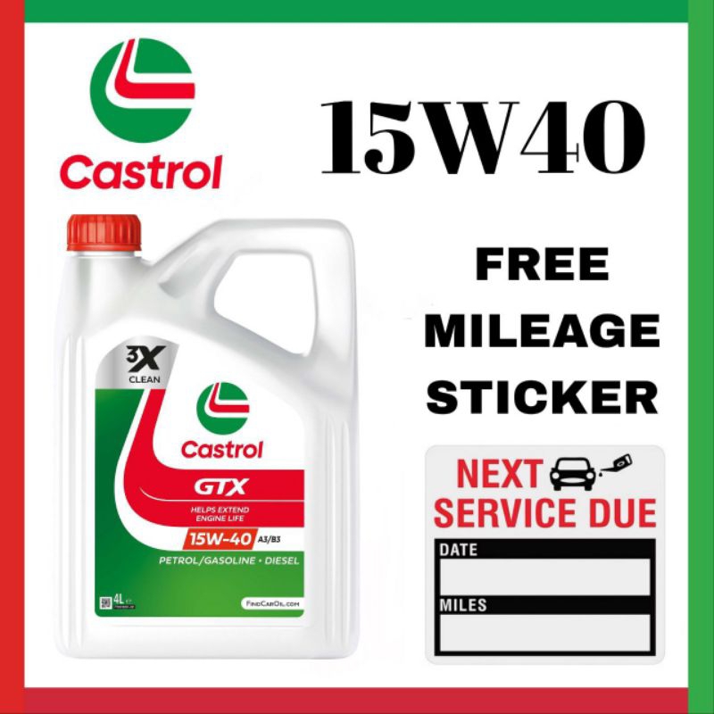 3436868 Castrol GTX 15W40 API SP/CF mineral engine oil (4 liter) petrol ...