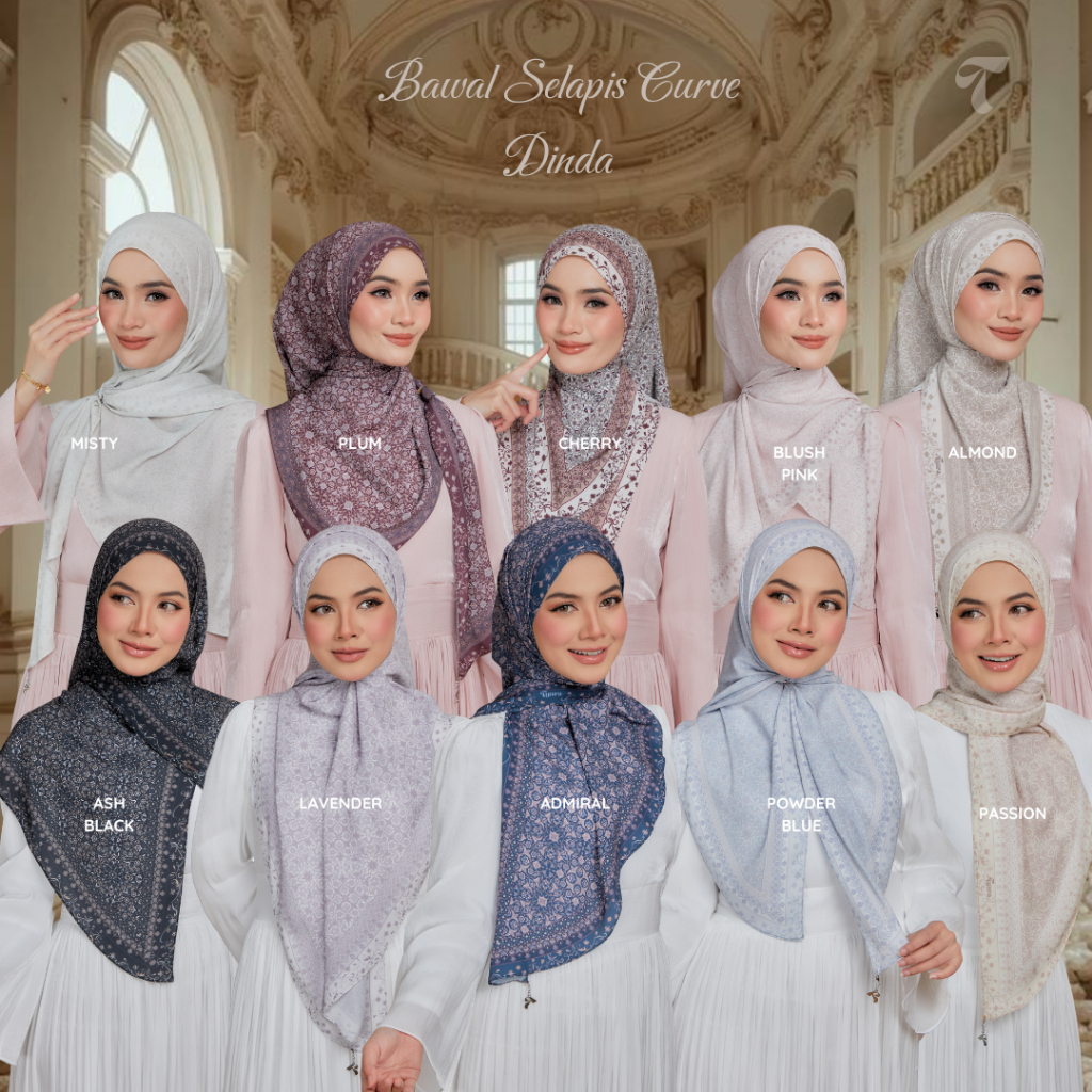 DINDA Bawal Selapis Curve B48 Triangle Shawl by Tyara Korean Chiffon Tudung Hijab | Shopee Malaysia