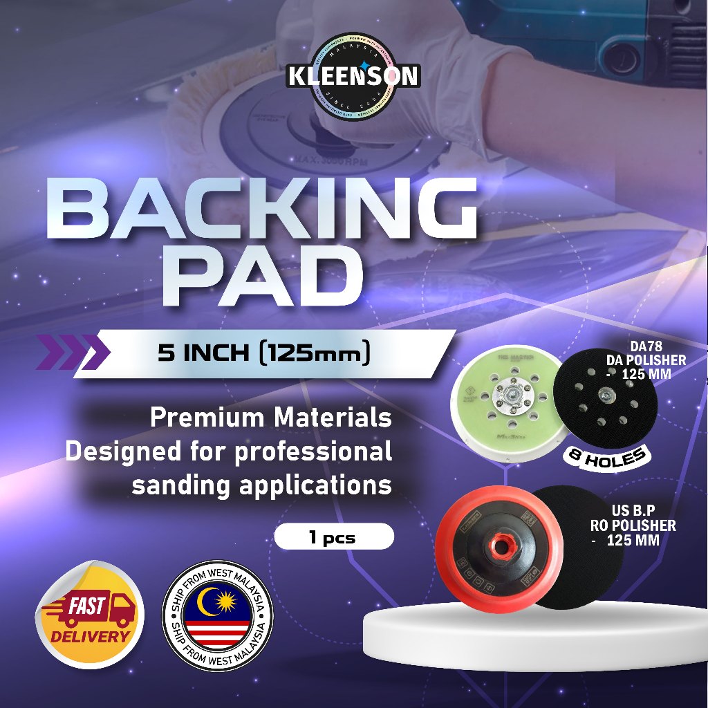 【Kleenson】DA & RO Backing Pad (5inch, 125mm) | Backing Plate | Car ...