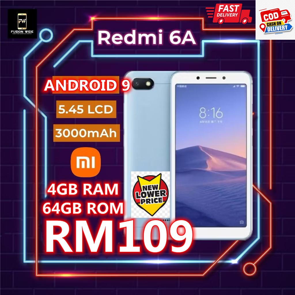 Redmi 6A 4GB 64GB ROM andorid 9 FB / YOUTUBE / TT/ Banking App/ All App ...