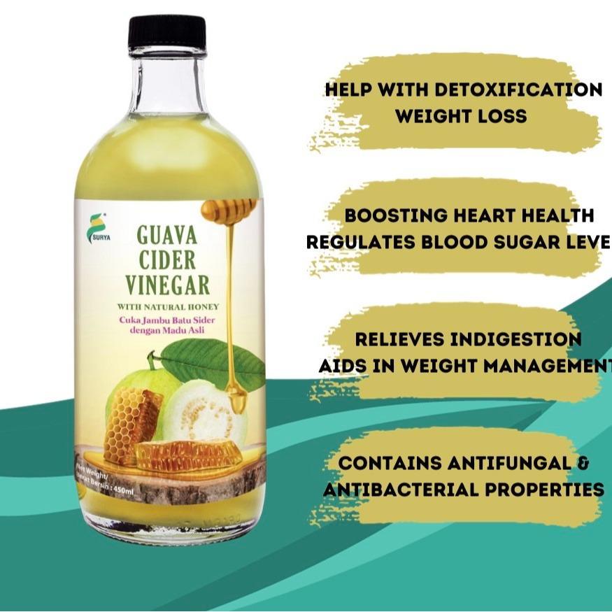 SURYA Apple Yuzu Pomegranate Guava Cider Vinegar 450ml Cuka Epal Delima ...