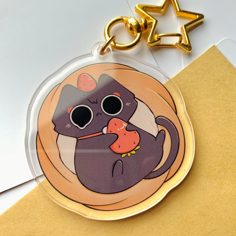 Scaramouche Wanderer cat keychain genshin impact fan made merchandise ...