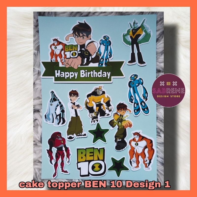 Cake Topper BEN 10 Ready Stock (FOC ADD NAME AND AGE) | Shopee Malaysia