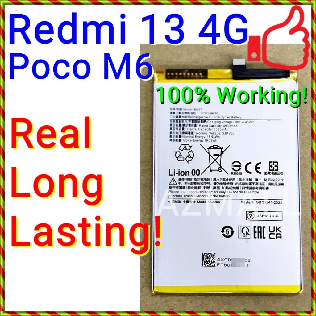 (33W Fast Charge) NEW ORI Long Lasting Stable Battery BN5T for XIAOMl ...