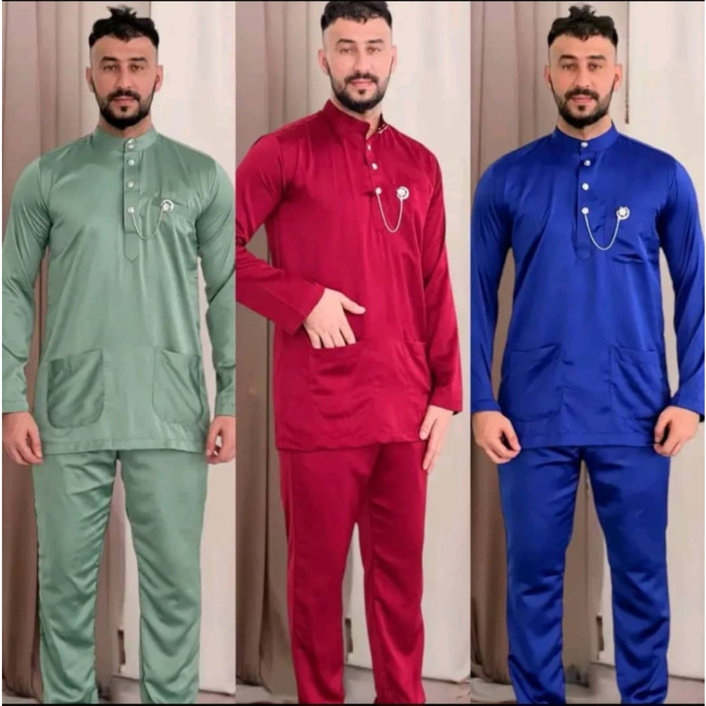 Baju Melayu Dewasa Modern Cutting Slim Fit Design 2 | Baju Raya 2025 ...