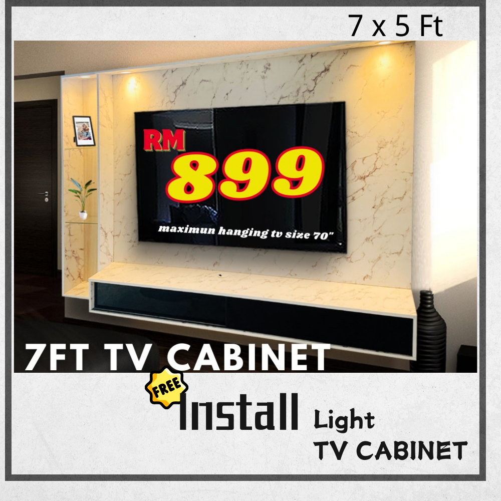 [EE LIFE DESIGN] 7 KAKI TV KABINET / 7 x 5 FT TV CABINET / 7FT TV WALL ...