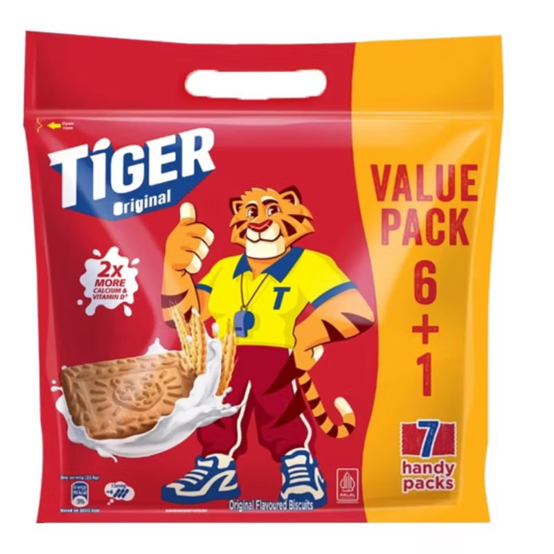 Tiger Plain Sweet Biscuits Multipack - Original/Chocolate (372.4g x 2 ...