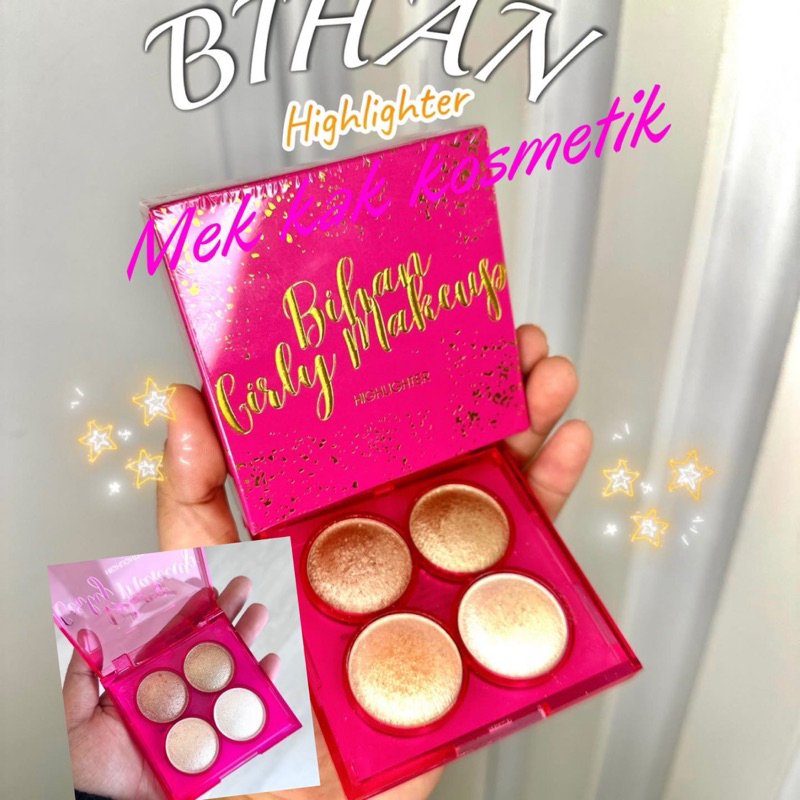 BIHAN GIRL MAKEUP RAYA HIGHLIGTER 4 COLOUR DALAM 1 PALETTE | Shopee ...