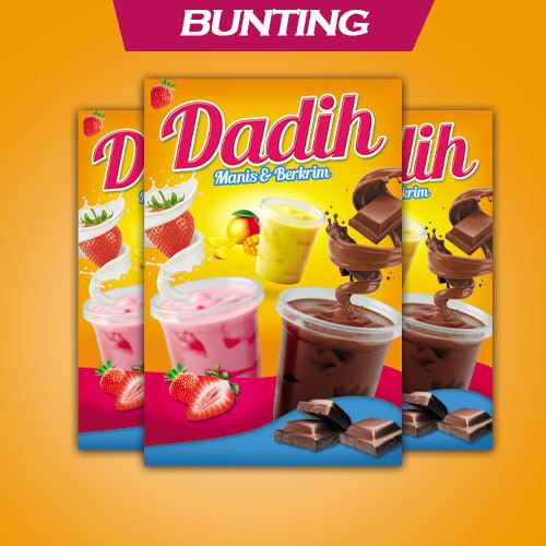 Banner Bunting Dadih Coklat Strawberry Mangga Pasar Malam Car boot Food ...