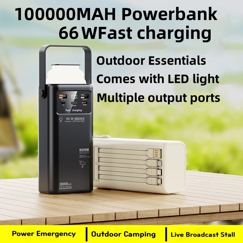 50000mAH 100000mAH Ultra Capacity Power Bank 22.5W Fast Charging Built ...
