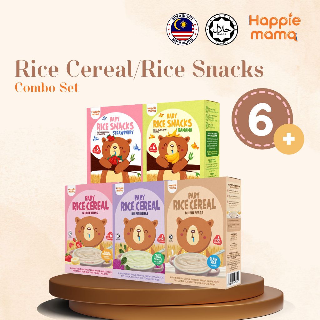 Happiemama Baby Rice Cereal and Rice Snacks Makanan Snek Bayi 6 Bulan ...