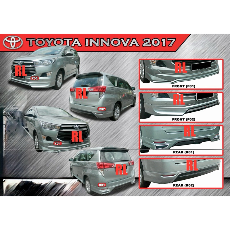Toyota Innova 2017 2018 2019 RL bodykit body kit front side rear skirt ...