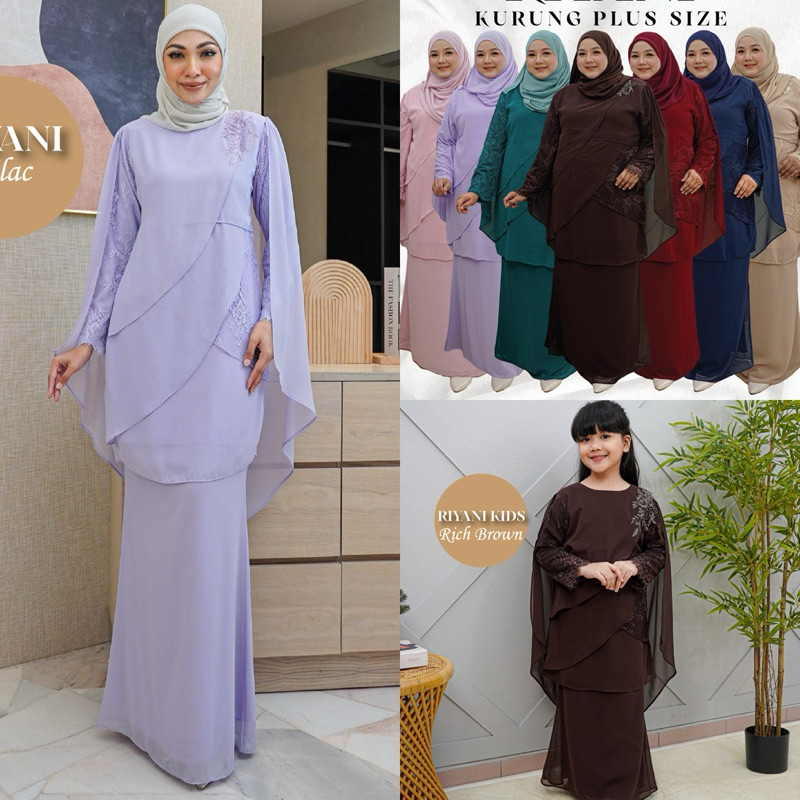 RIYANI KURUNG CHIFFON. BAJU KURUNG SEDONDON IBU ANAK. BAJU KURUNG PLUS ...