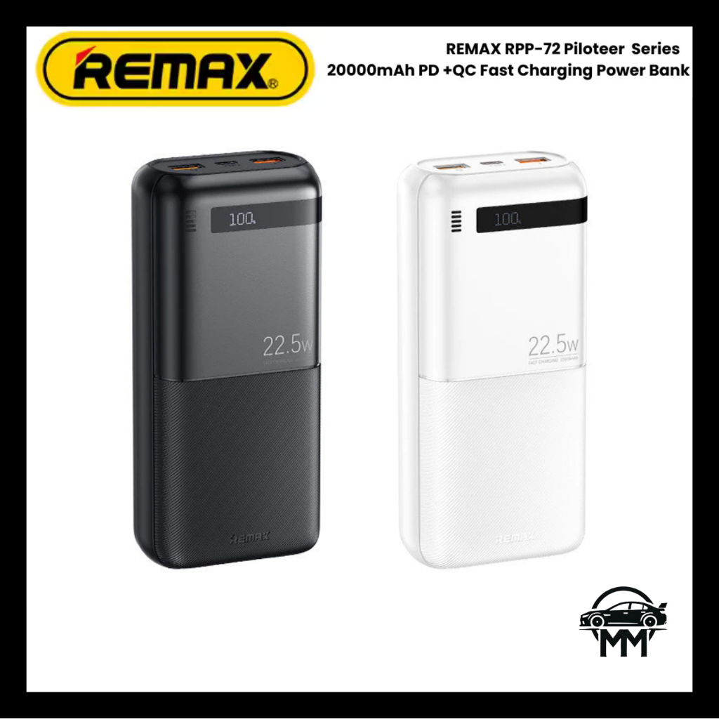 REMAX RPP-72 20000mAh Piloteer Series 20W+22.5W PD+QC Fast Charging Powerbank 2 USB 1 TYPE-C ...