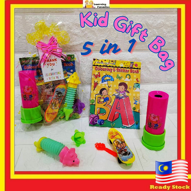 🇲🇾 5in1 Kids Party Pack Set Kindergarten Birthday Door Gift Thank you ...