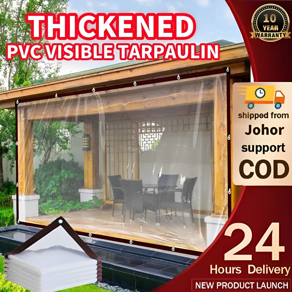 【48H Delivery】Thickened PE Film Transparent Rainproof Cloth Tarpaulin ...