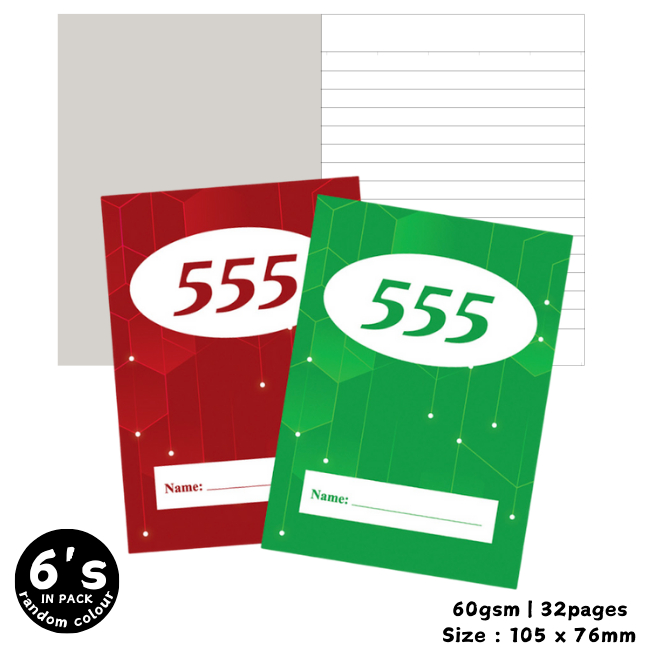 555 Pocket Book 105mm x 76mm 6's (random design front cover) | Shopee ...