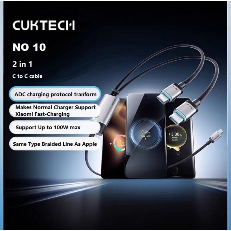 CUKTECH NO 10 2 in 1 Type C to C cable | Shopee Malaysia