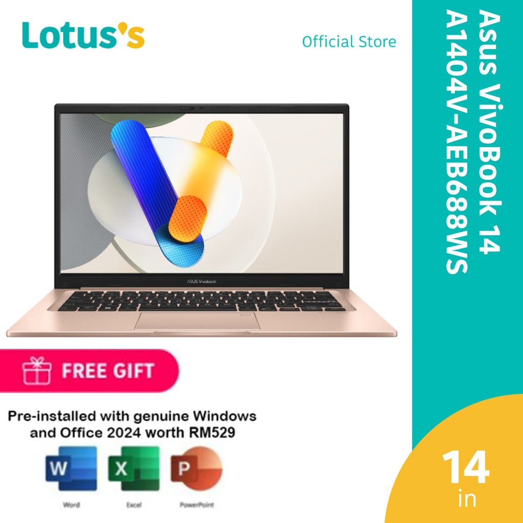 Asus VivoBook 14 A1404V-AEB688WS Laptop Rose Gold (i7-1355U,16GB,512GB ...