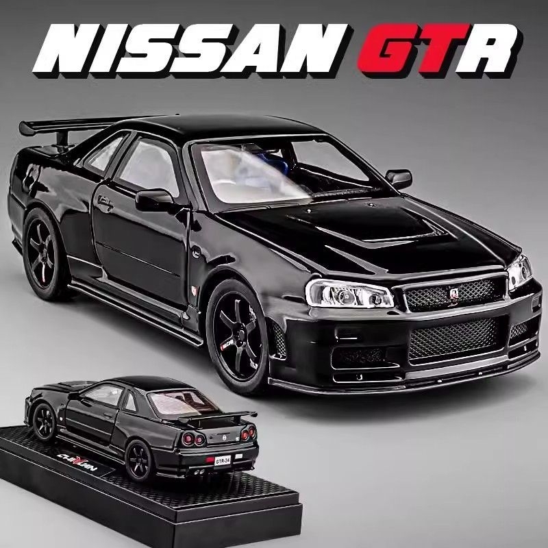 1:32 NISSAN SKYLINE GTR R34 DIECAST METAL TOY CAR SCALE | Shopee Malaysia