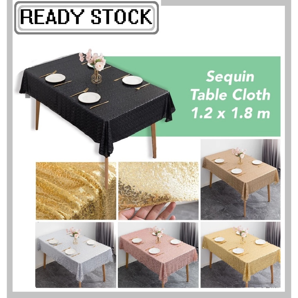 1.2x1.8m Sequin Table Cloth Overlay Blink Deco Banquet Wedding Table ...