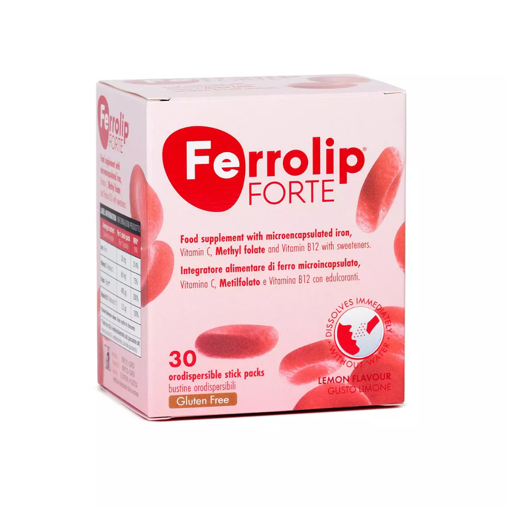 Ferrolip FORTE: Lemon - Flavored Iron Supplement with Vitamins, 30 ...