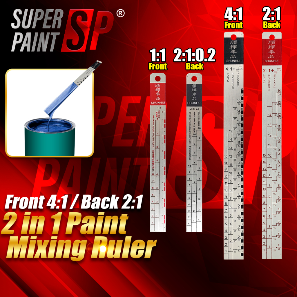 Pembaris Ukur Cat Kereta | Car Paint Measuring / Mixing Ruler / Car ...