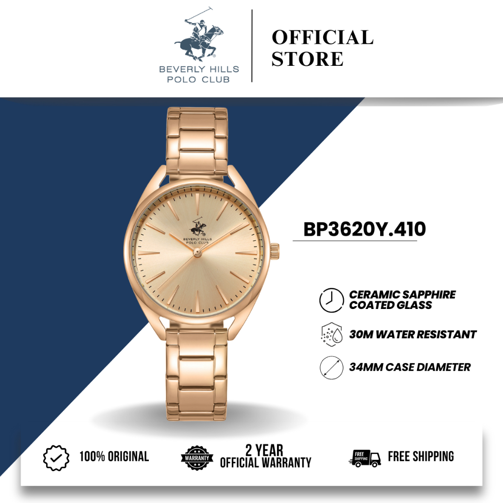 Beverly Hills Polo Club BHPC Ladies Stainless Steel Quartz Watch ...