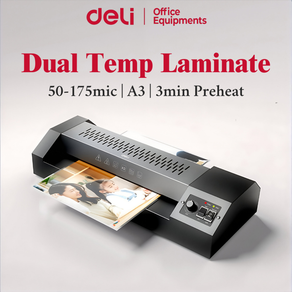 Deli A3 Heavy Duty Laminator Machine Hot/Cold Laminating | Mesin ...