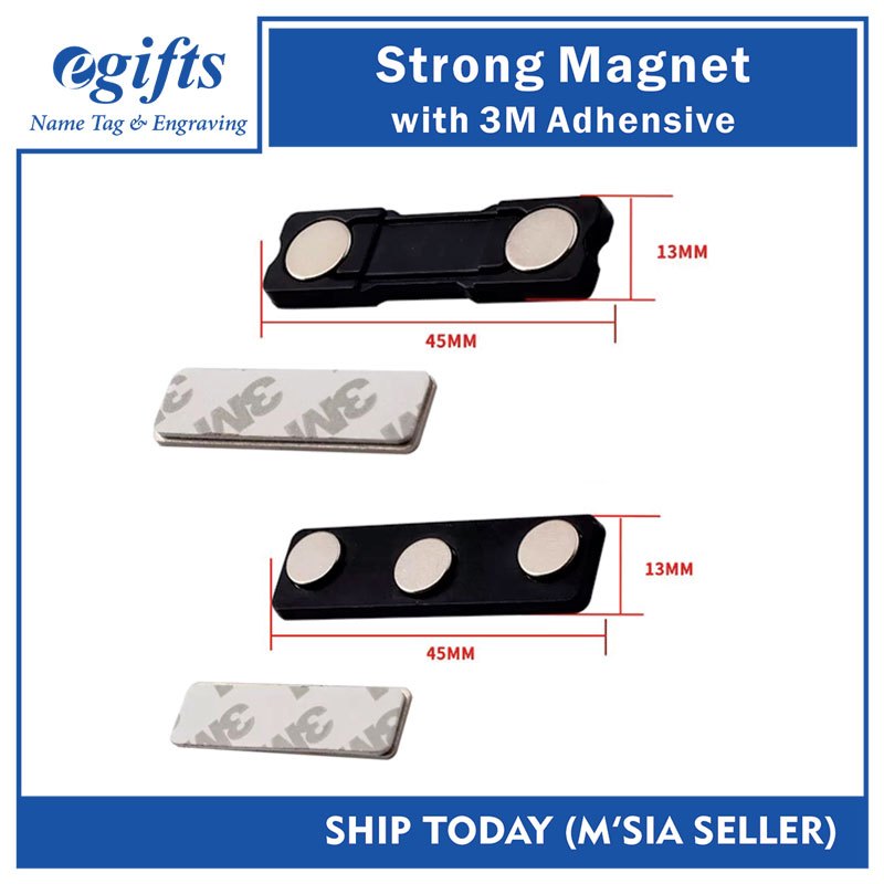 [Min 2 PCS] Name Tag Magnet with 3M Adhensive (Magnet Only) | Shopee ...
