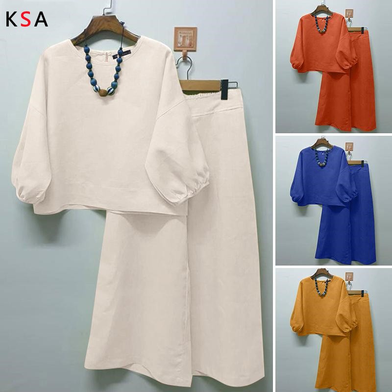 Baju Kemeja Tetapkan Style Loose-Fitting Wanita Party Elegant 3/4 ...