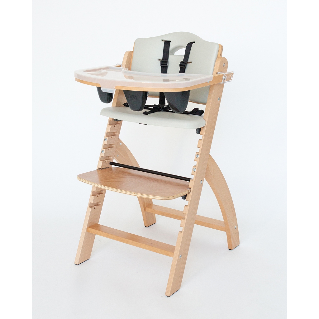 Abiie Beyond Junior Wooden High Chair with Tray and Adjustable Seats ...