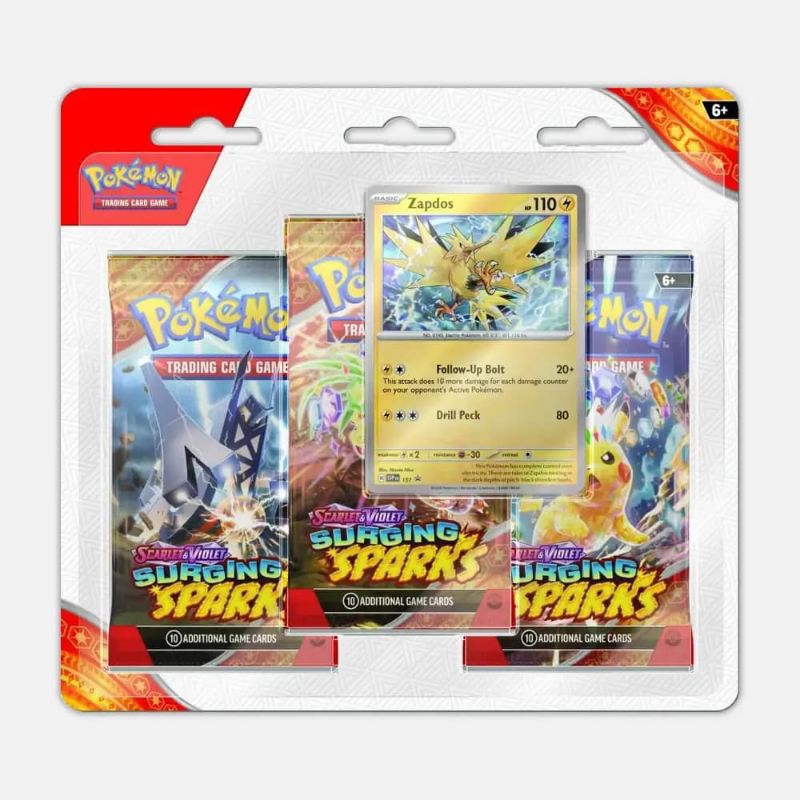 Pokemon TCG : SV08 Surging Spark 3 Pack Blister | Shopee Malaysia
