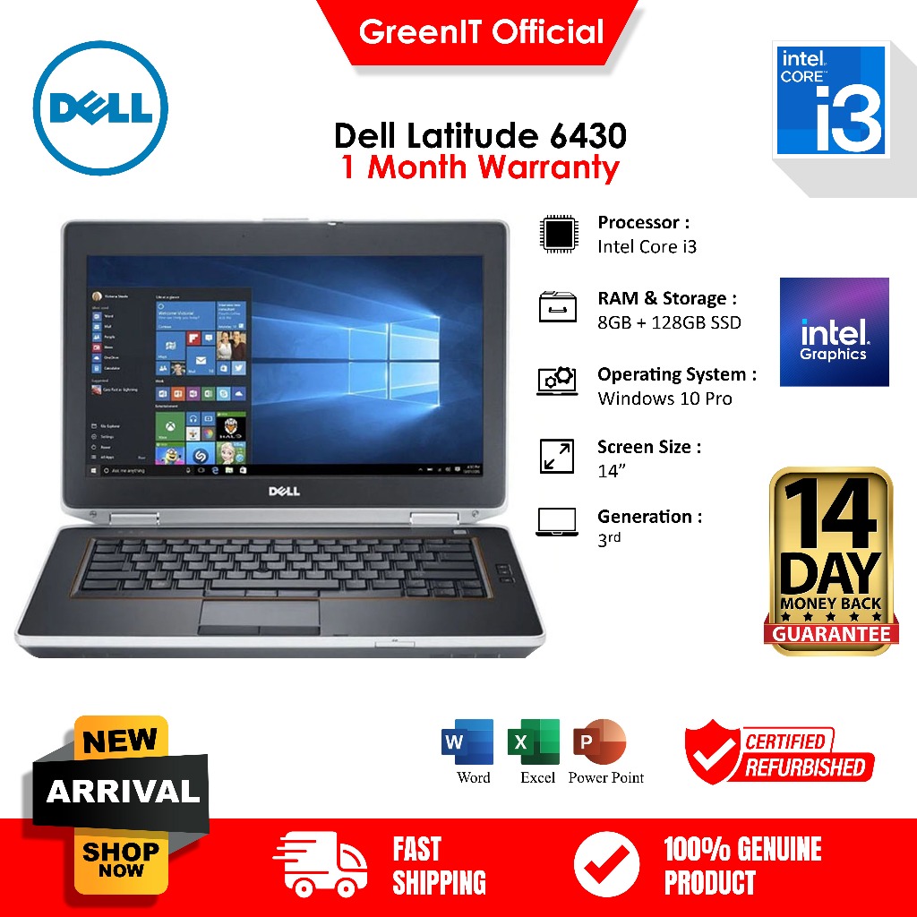 Dell Latitude 6430 - Intel Core i3 - 3RD Generation - 8GB RAM - 128GB ...