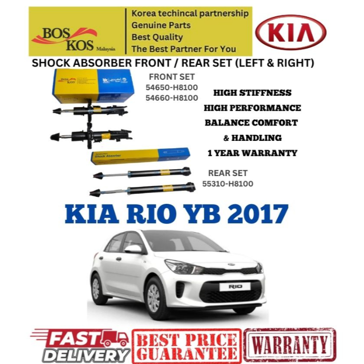 KIA RIO YB 2017 ABSORBER FRONT & REAR SET [54650-H8100, 54660-H8100 ...