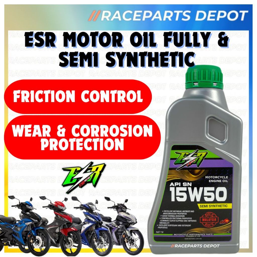 ESR Motor Engine Oil 1L 1.2L Semi Synthetic Fully Synthetic | Shopee ...