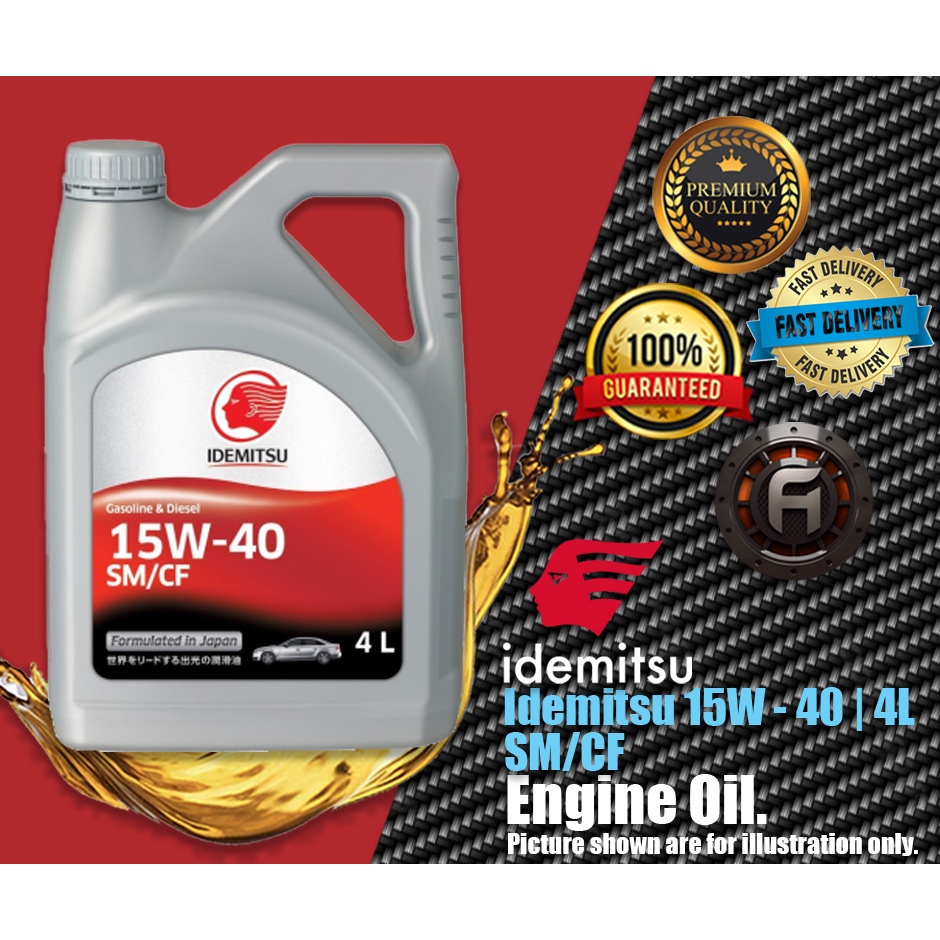IDEMITSU ENGINE OIL | 15W - 40 4L | SM / CF | 10,000 KM | JAPANESE ...