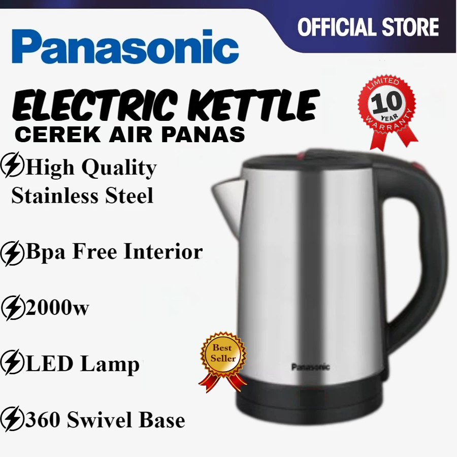 PANASONIC Kettle Electric Kettle Stainless Steel Hot Water Boiler ...