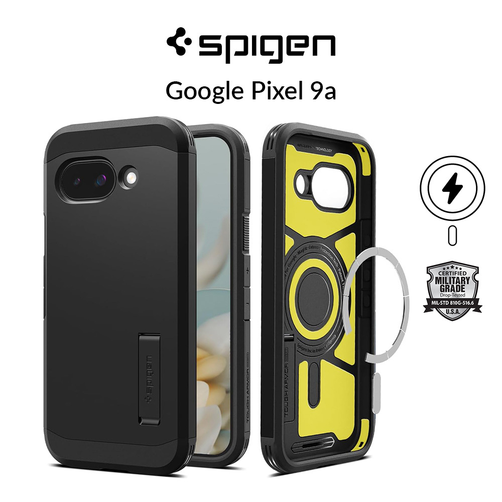 Spigen Google Pixel 9a Case Tough Armor AI Magfit Magnetic Phone Case Kickstand & Extreme ...