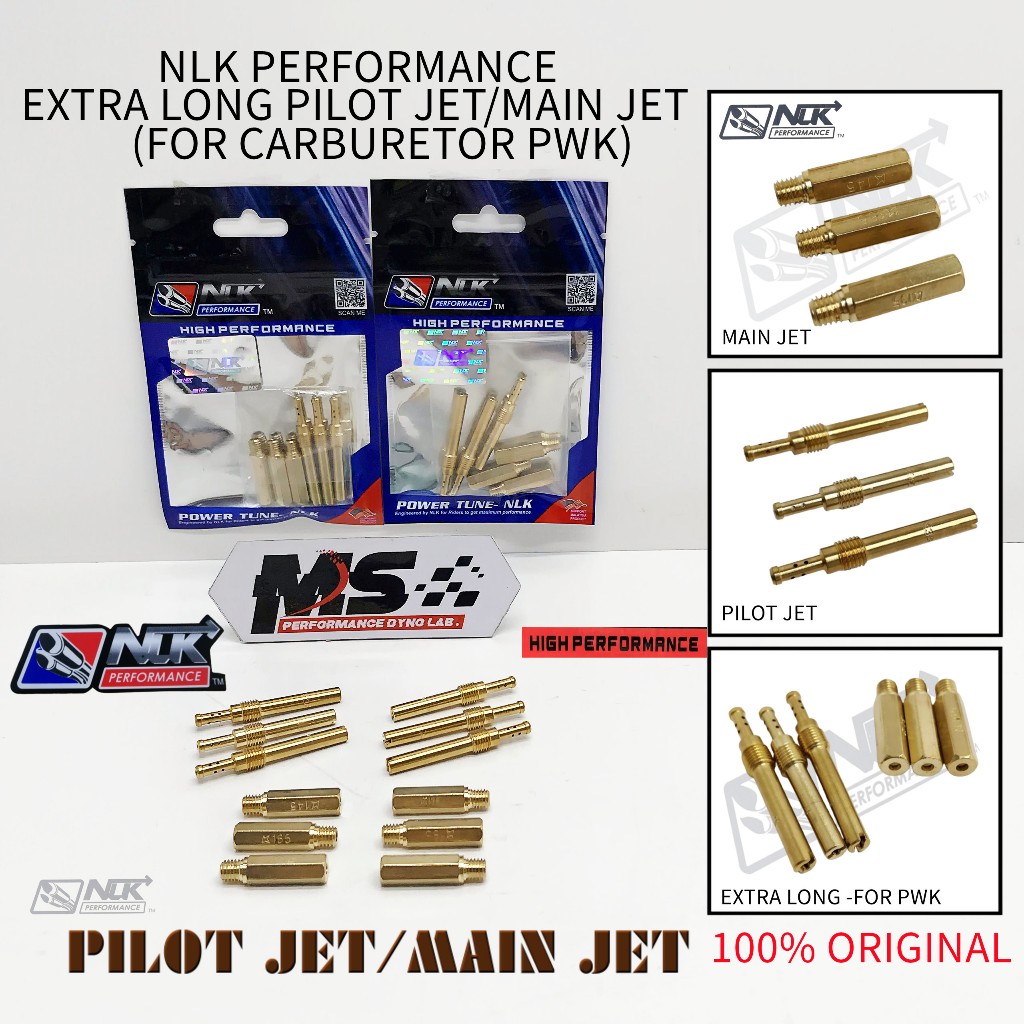 NLK Performance Extra Long Main Jet & Pilot Jet (For Carburetor PWK) | Shopee Malaysia