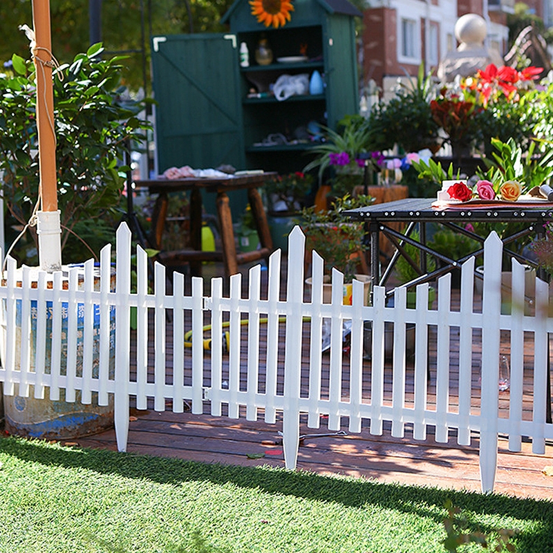 Pagar Hiasan Kebun PVC Perumahan Bahan Plastik DIY, Warna Perang/Putih ...
