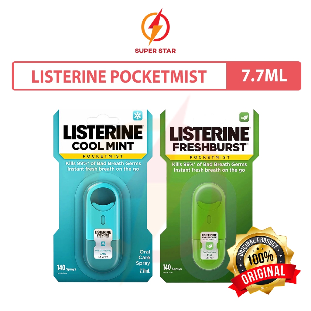 Listerine Cool Mint / Freshburst Pocketmist Oral Care Spray 7.7ml ...