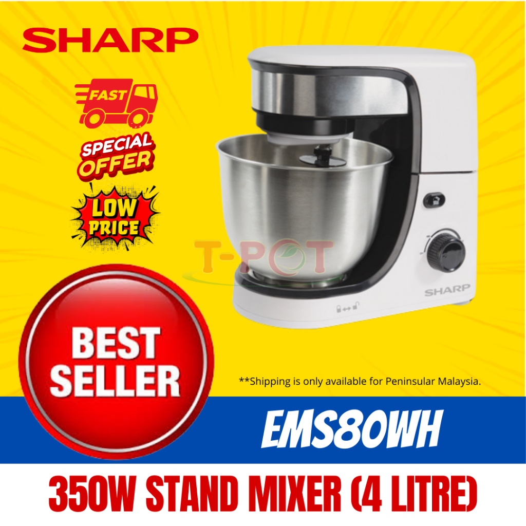 Sharp 4.0L Stand Mixer EM-S80-WH NEW-SB | Shopee Malaysia