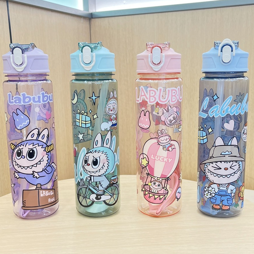 800ml Botol Air Water Bottle Kids Straw Bpa Free Botol Transparent ...