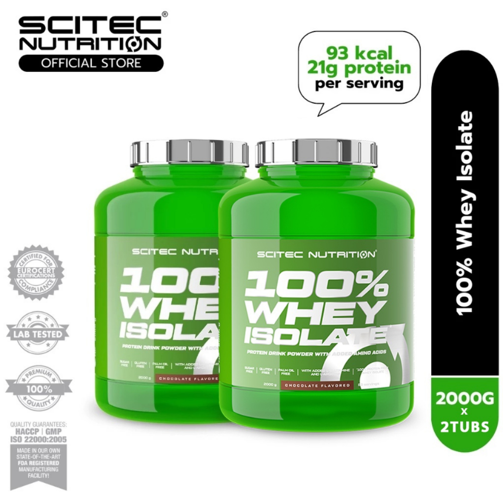SCITEC NUTRITION 100% Whey Isolate Bundle / Protein / Sugar Free (2000g x2) | Shopee Malaysia