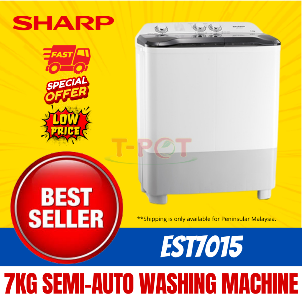 Sharp Semi Auto Washing Machine EST7015 / ESTP8016 / ESTP1116 ...