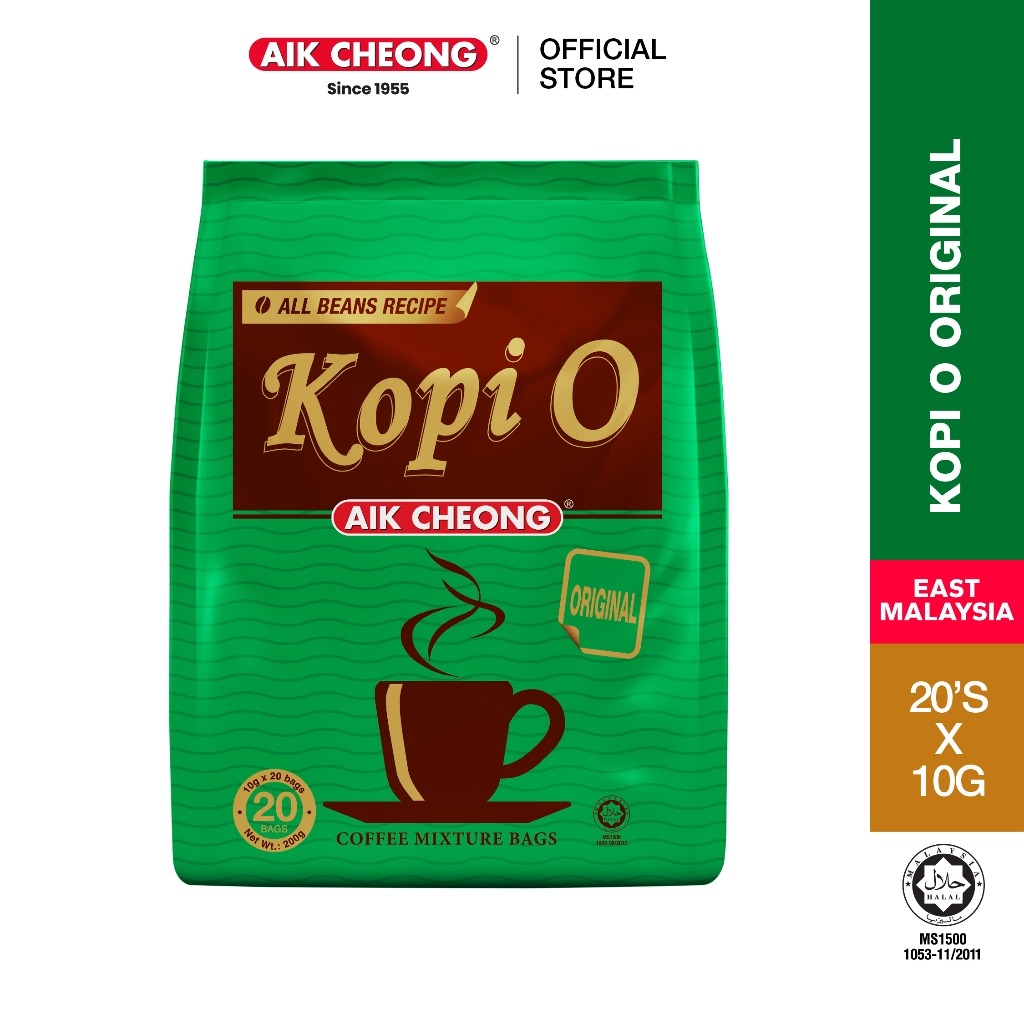 [East Malaysia] Aik Cheong Kopi O Bag 200g - Original (10g x 20 Sachets) | Shopee Malaysia