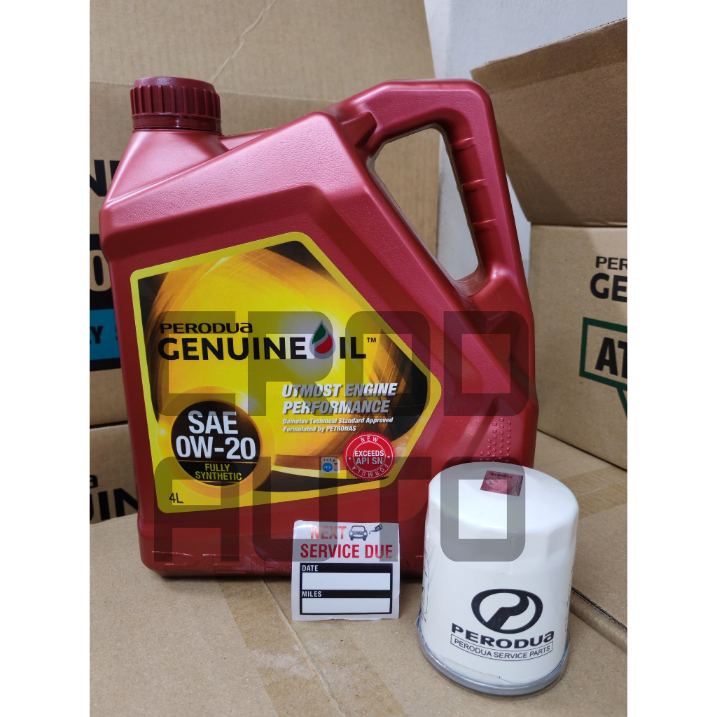Perodua 0W20 RED (4 Liter) Engine Oil SAE Fully Synthetic Honda Toyota ...