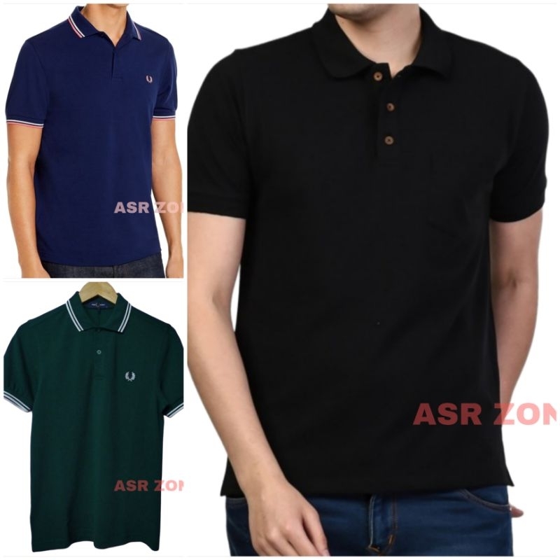 Men's polo kolar t-shirt.baju kolar lelaki kain pure cotton | Shopee ...
